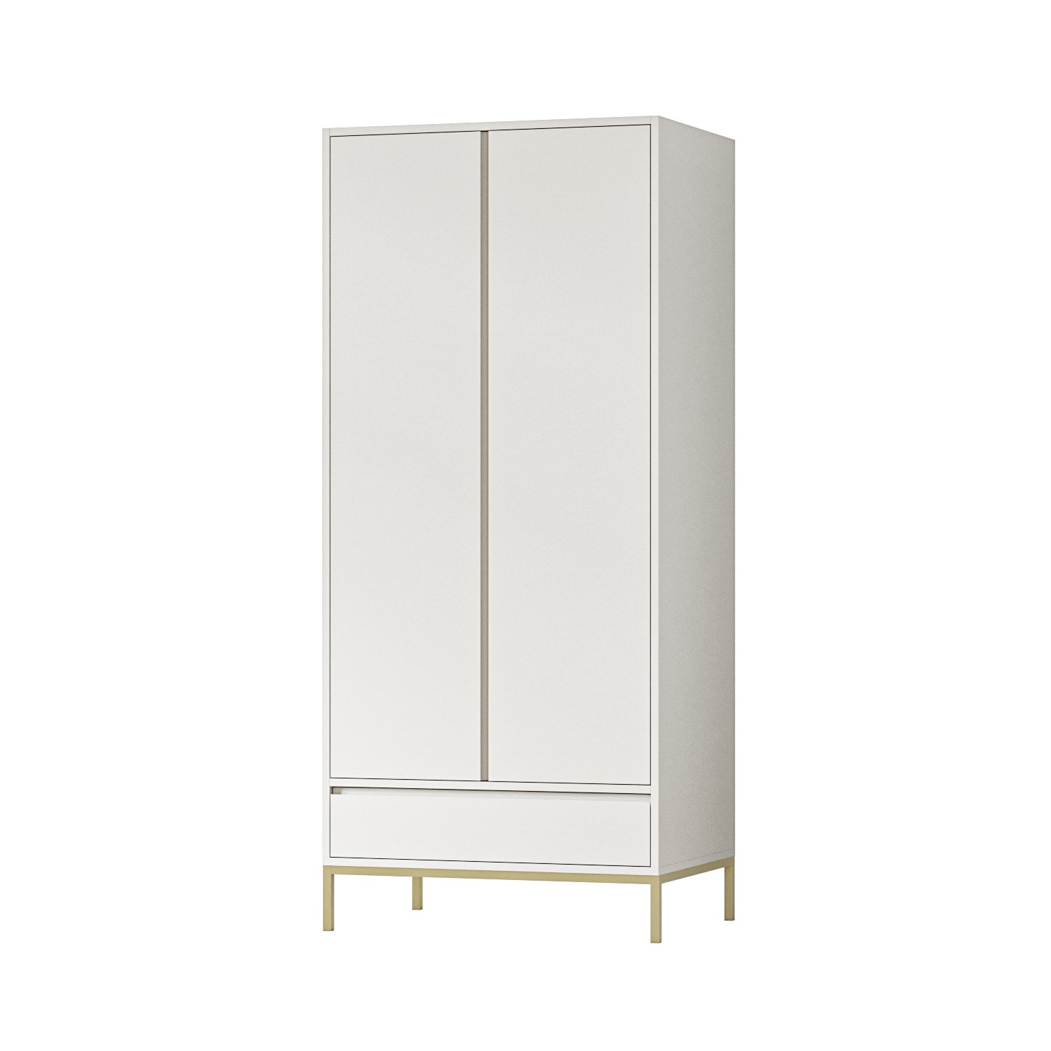 GRADE A1 - Modern Beige 2 Door Double Wardrobe with Drawer - Zion ...